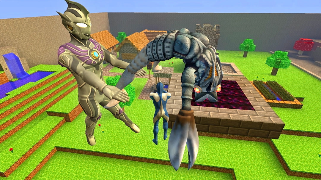 我的世界奥特曼吃鸡:雷杰多奥特曼把怪兽丢进星空传送门