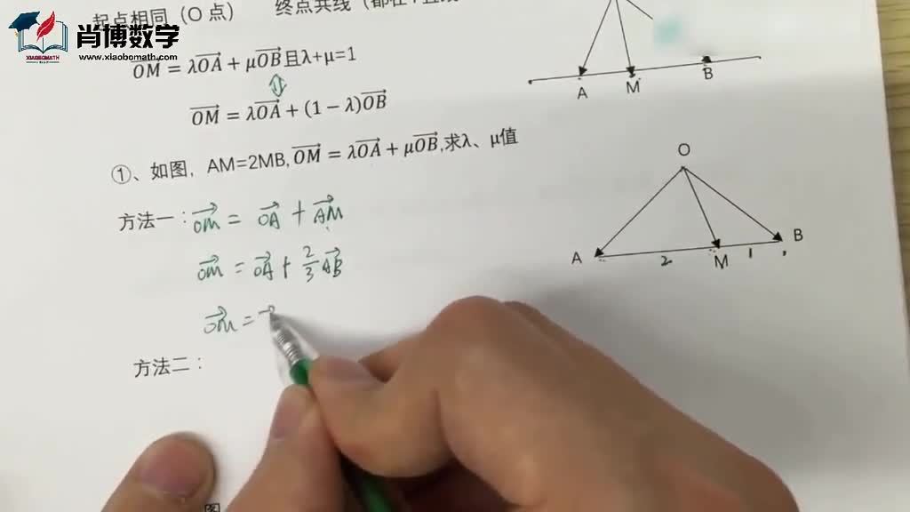 高中数学、肖博数学之向量三点共线挑系数神奇应用