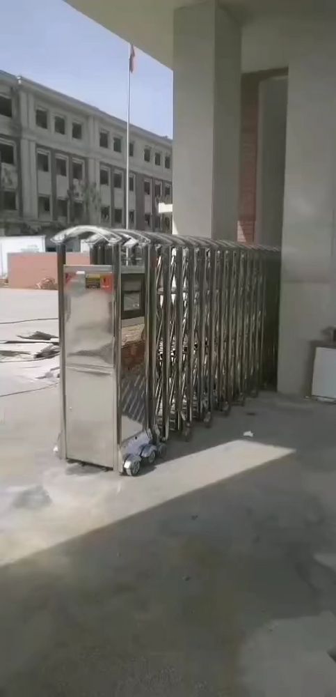 不锈钢电动伸缩门 车牌识别系统 小区门禁门