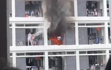 【海南】三亚一高校宿舍楼起火 校方:疑学生使用电器不当造成