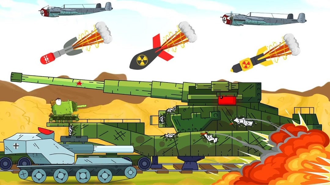 坦克世界动画:巨型坦克正在进攻,怪物卡车的孩子们