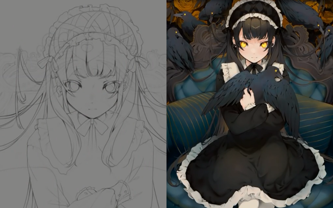 【绘画过程】叮咚,我有一个秘密,悄悄告诉你.