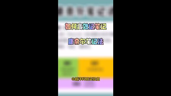 如何高效记笔记—康奈尔笔记法
