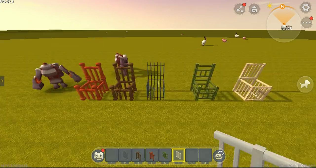 迷你世界:用多种不一样的围栏打造,多彩漂亮的椅子