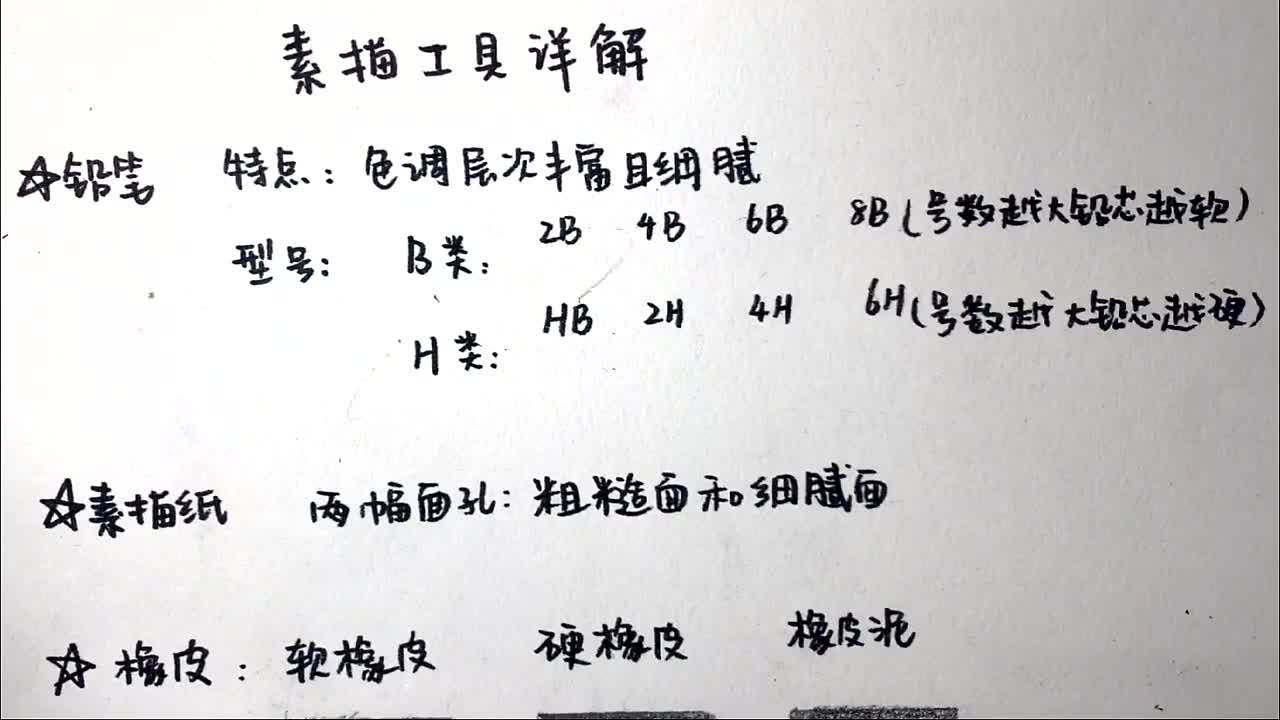 素描绘画工具你都认识了吗手绘画画素描