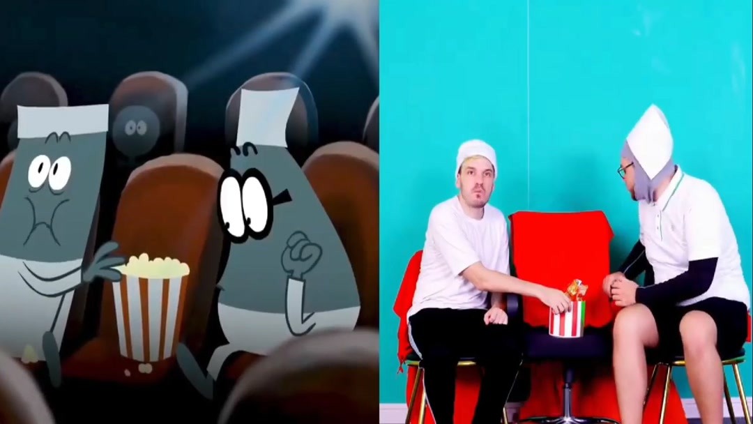 动画模仿秀:滑稽动画恶搞,模仿卡通人物看电影,玩耍