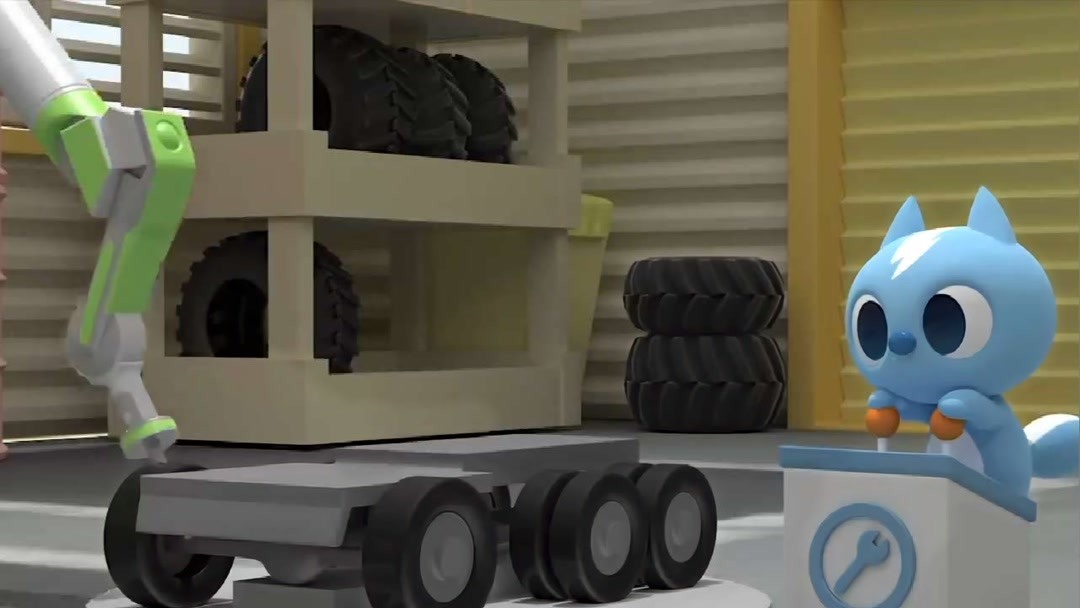 《迷你特工队动画片》车辆组装,从轮胎底盘开始