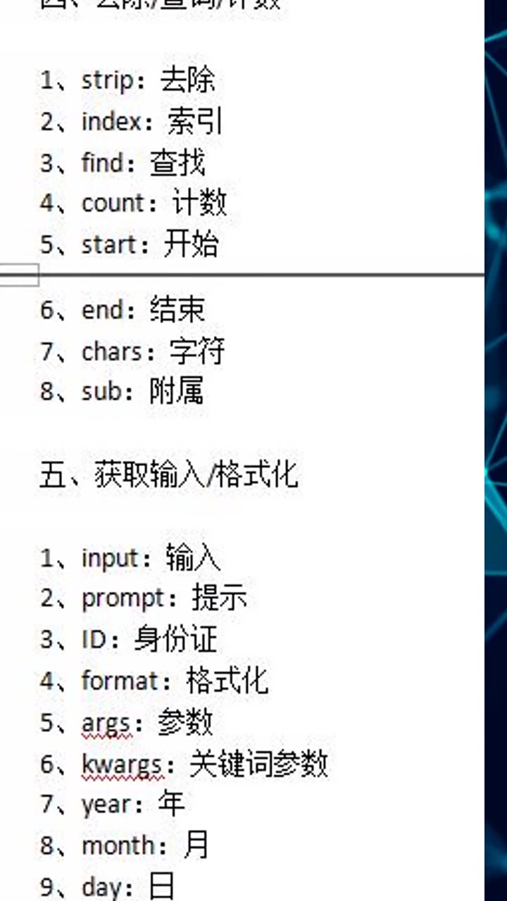 新手学python必备的英语单词,记住它们
