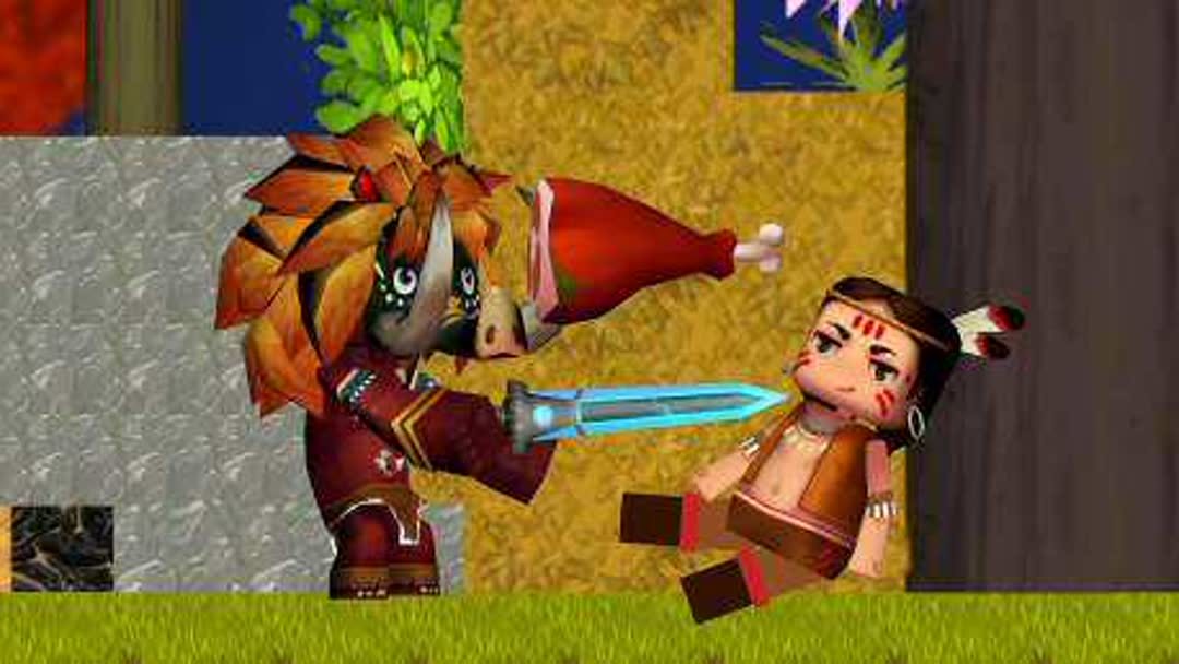 迷你世界动画:熊孩子及时出现救了卡卡,狡猾的野人却逃跑了