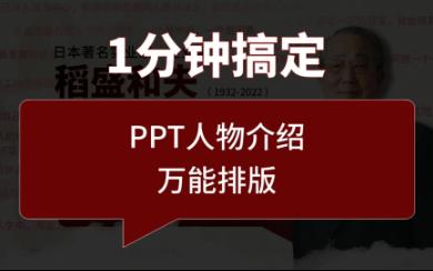 1分钟搞定PPT人物介绍:万能模板,拿来就能用