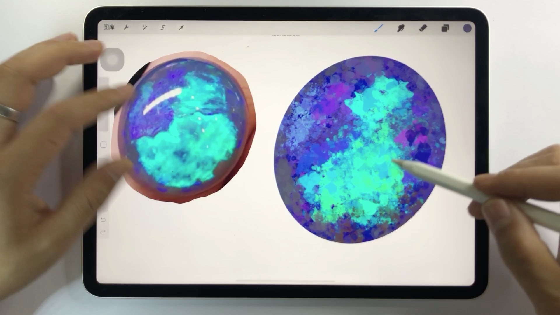 欧泊(蓝)/iPad 【Procreate】珠宝手绘