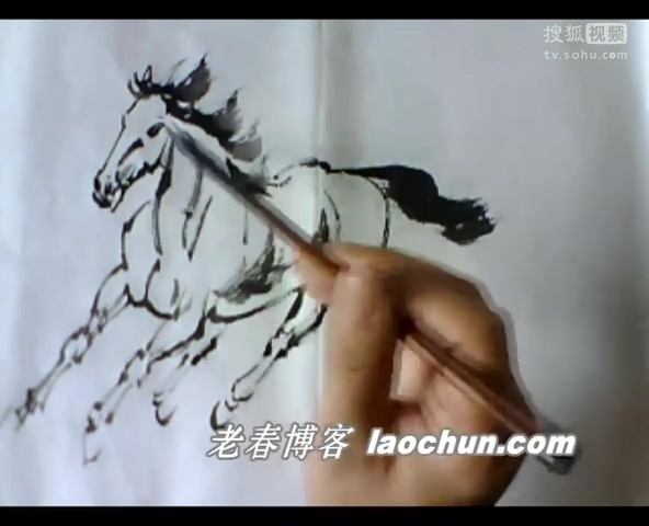 马的画法-画马示范 老春焦墨画马10