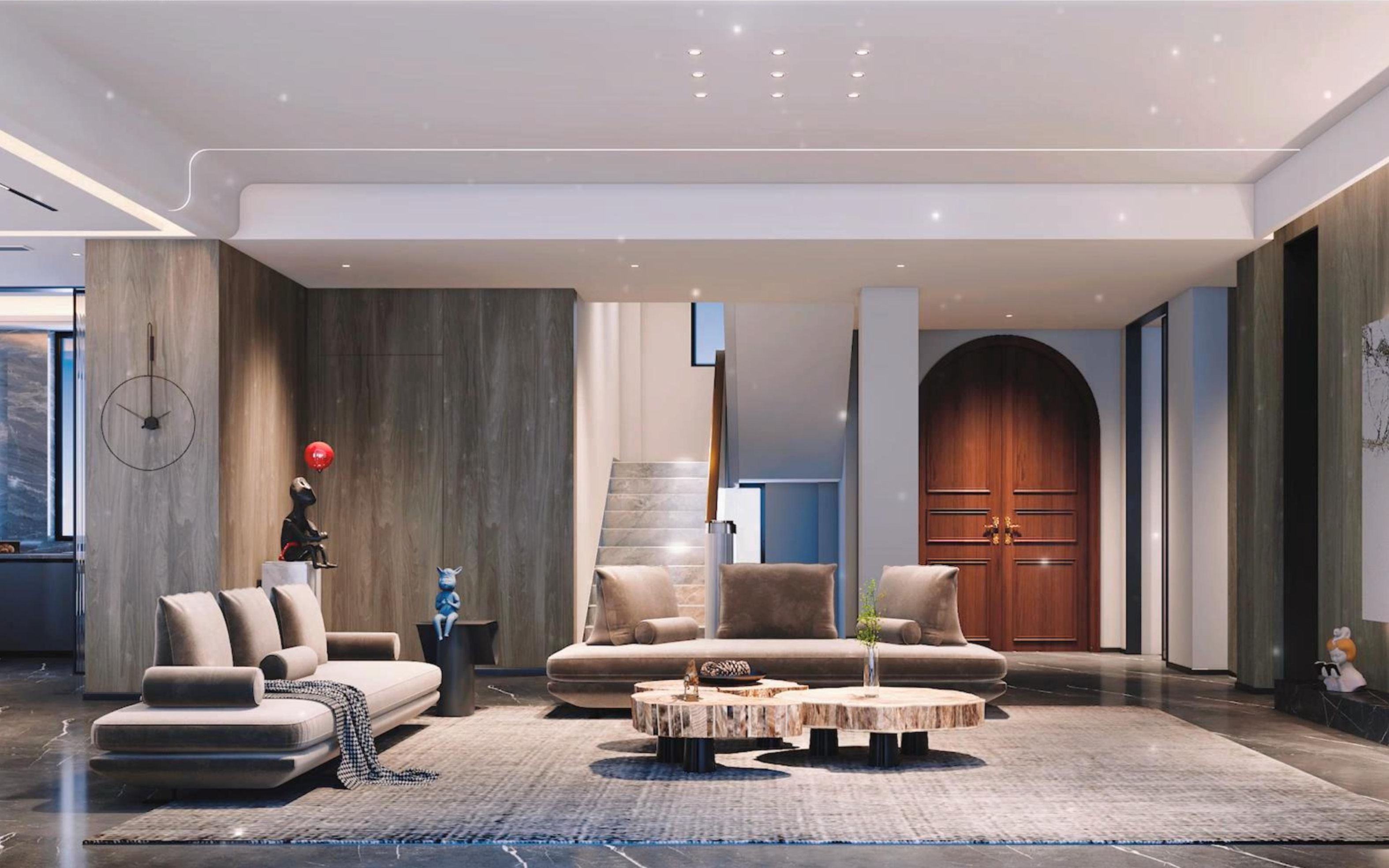 上海别墅整装落地-550m²现代风格 沉浸时光温馨格调~