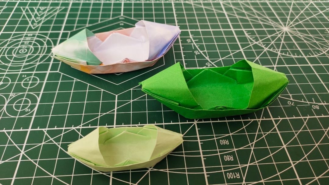 1分钟教你折纸船,简单几步轻松折出两端带棚纸船折法,童年记忆