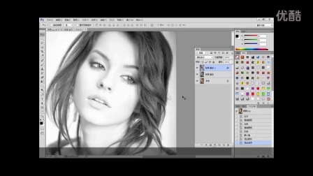 PS教程;模拟铅笔美女素描效果
