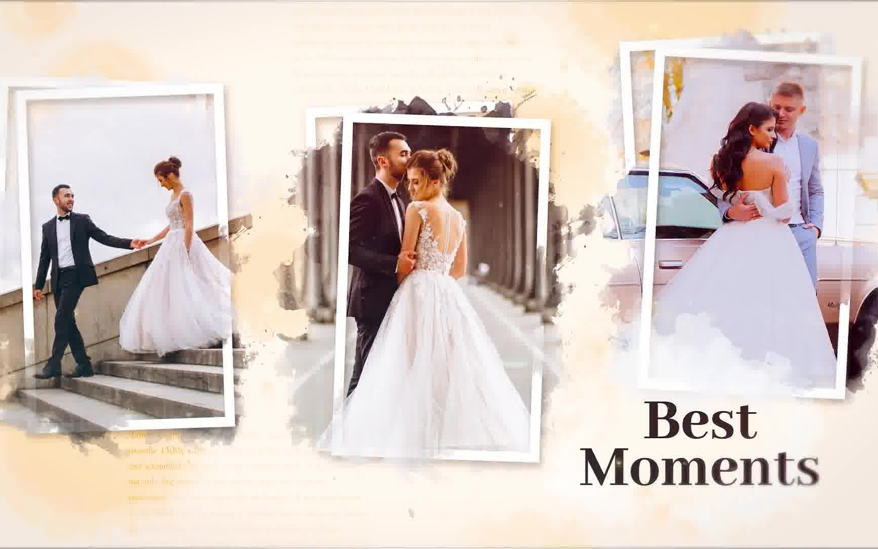 AE模板-相框边框墨彩婚礼婚庆周年庆祝视频特效的幻灯片视频相册...