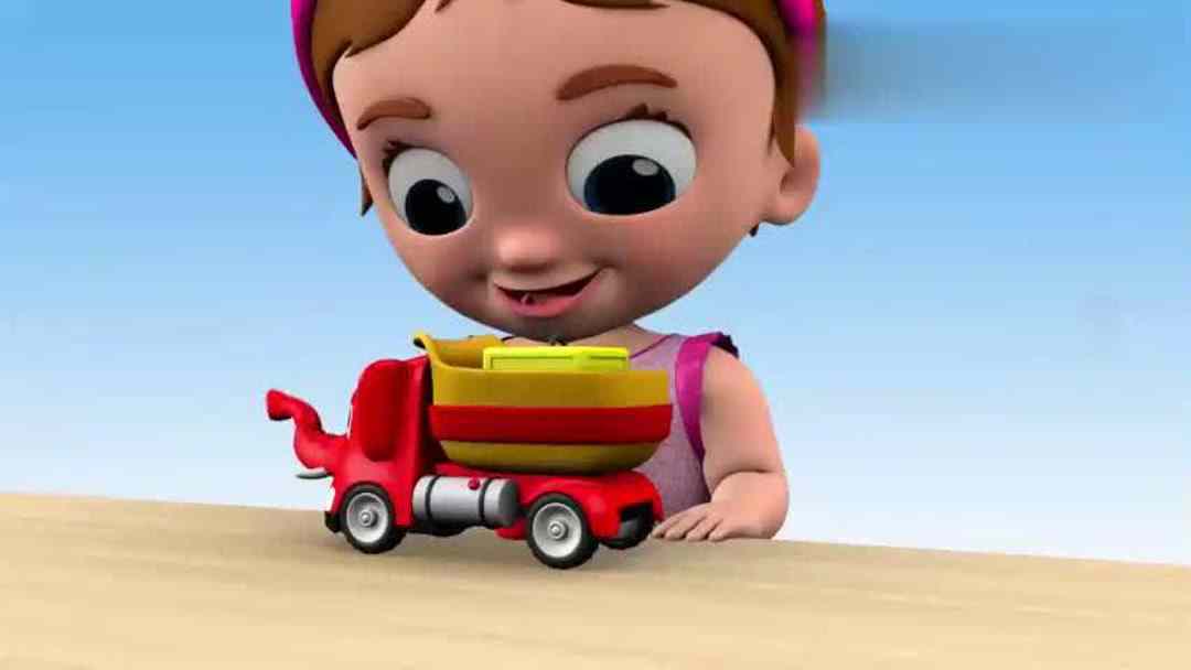 亲子早教益智动画3动D玩具象汽车载着立体正方形积木学习数!