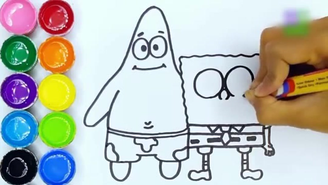 爱上绘画:幼儿绘画 海绵宝宝和他的好朋友派大星