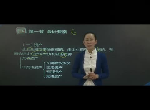 会计基础视频会计从业会计要素与会计科目1(新版)