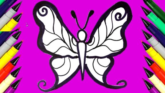 儿童简笔画 可爱大蝴蝶画画