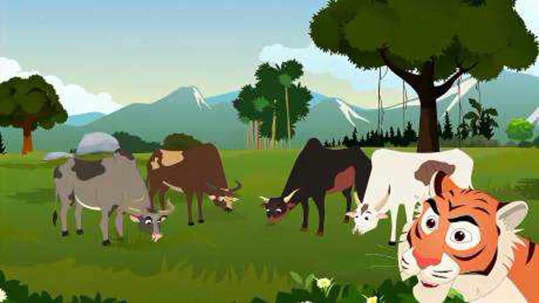 儿童睡前故事 老虎和野牛寓言故事 睡前小故事 格林童话故事100篇