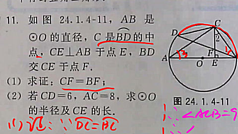 九上数学第24.1.4圆周角《顶尖课课练》P60第11题