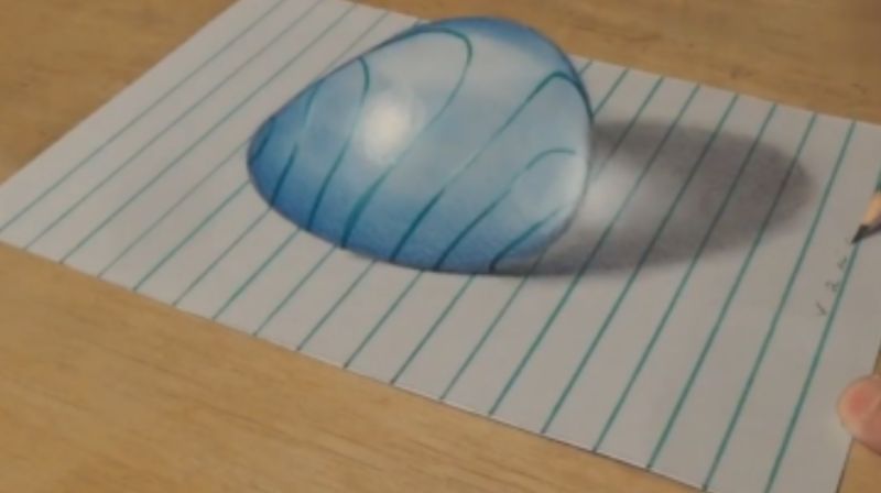 三分钟教你纸上画出悬空水滴,立体感十足简直太逼真了