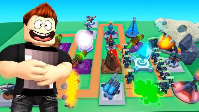 ROBLOX自由塔防模拟器:火焰塔大战寒冰巨人!