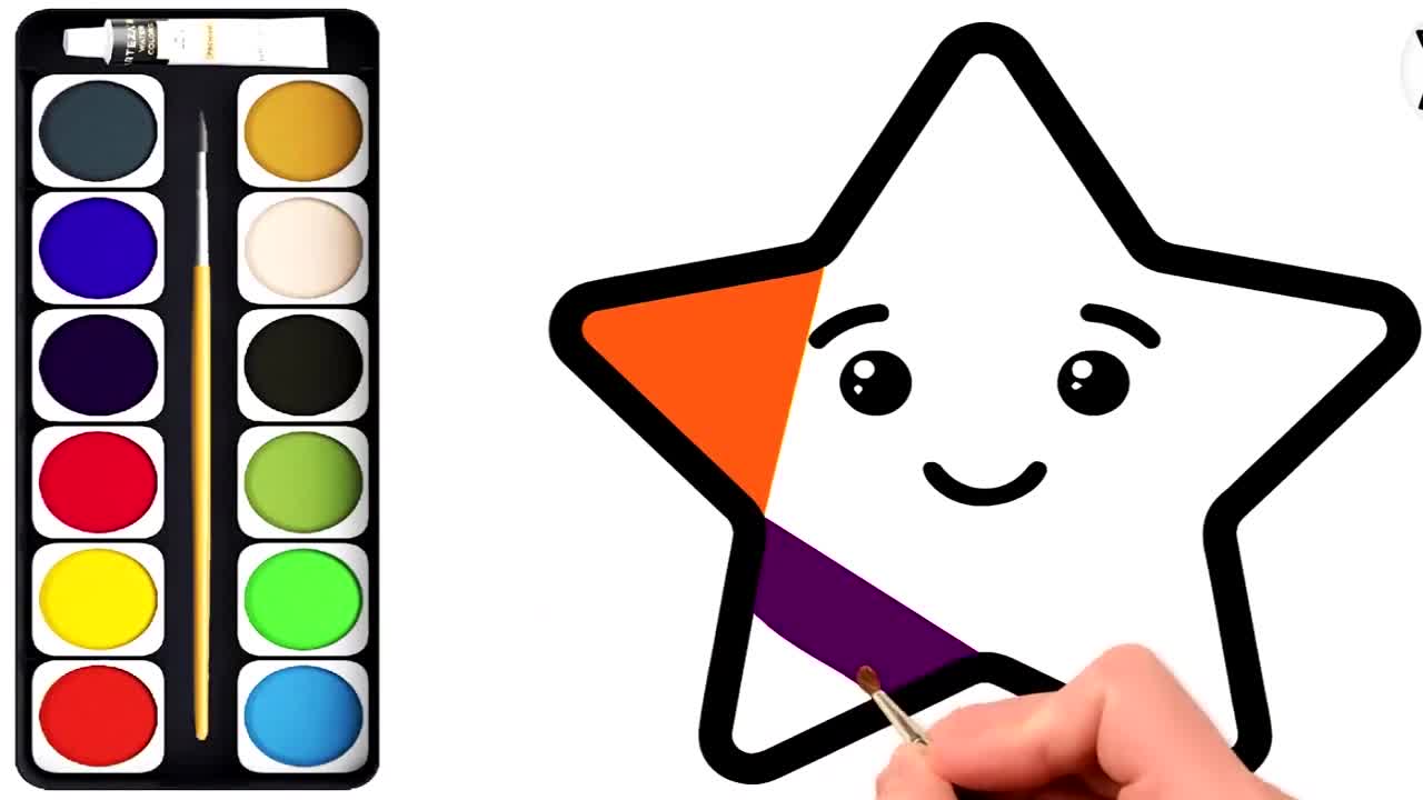 简笔画:教你如何使用油笔,绘画五角星