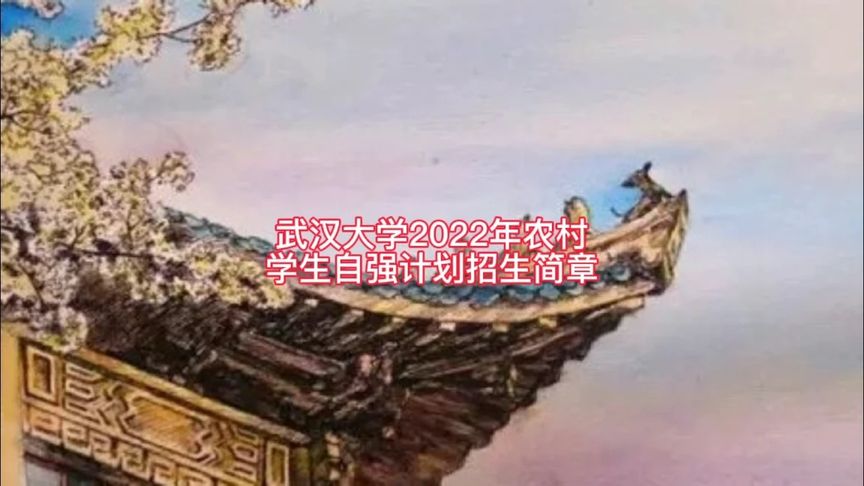武汉大学2022年农村学生自强计划招生简章