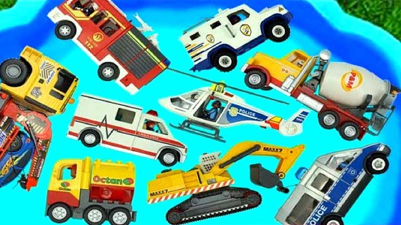 认识不同类型的工程车小汽车玩具