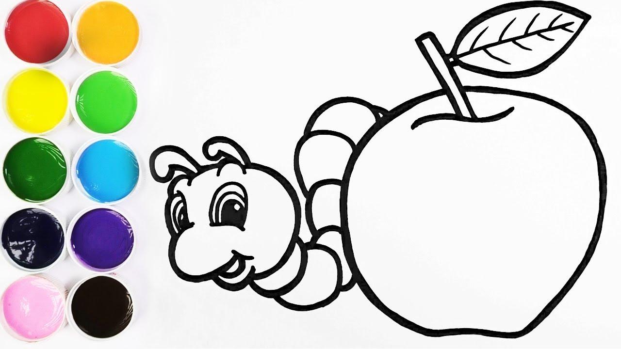 怎么画苹果 儿童绘画 学习儿童色彩 儿童简笔画 填色