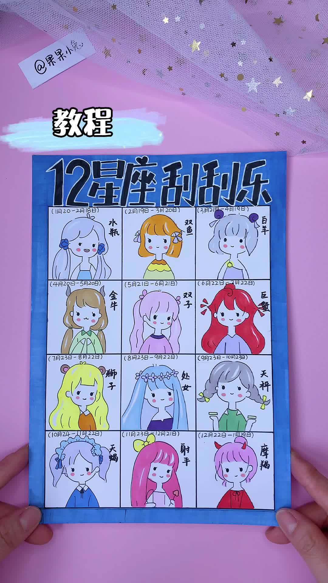 十二星座刮刮乐教程评论了说出你是什么星座手工手绘星座