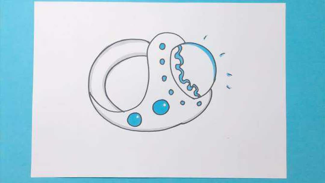 博卡简笔画:今天教大家画戒指,戒指好漂亮,大家一起画画吧