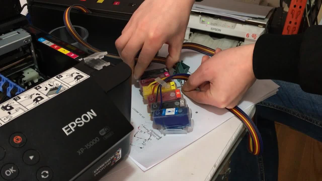 爱普生XP15000安装颜料连供视频