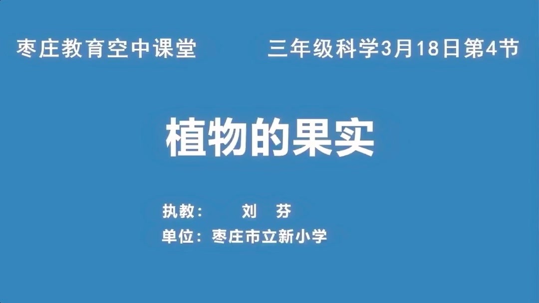 三年级科学第12课《植物的果实》(空中课堂)