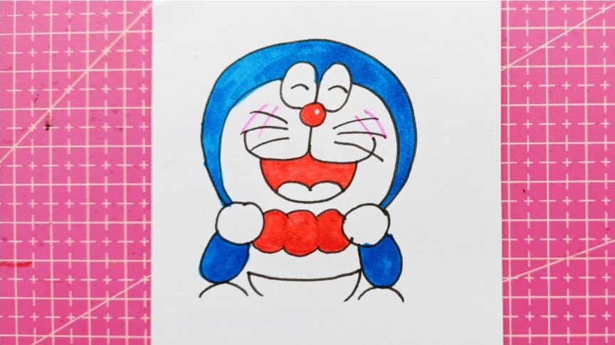 儿童简笔画机器猫简笔画法过程