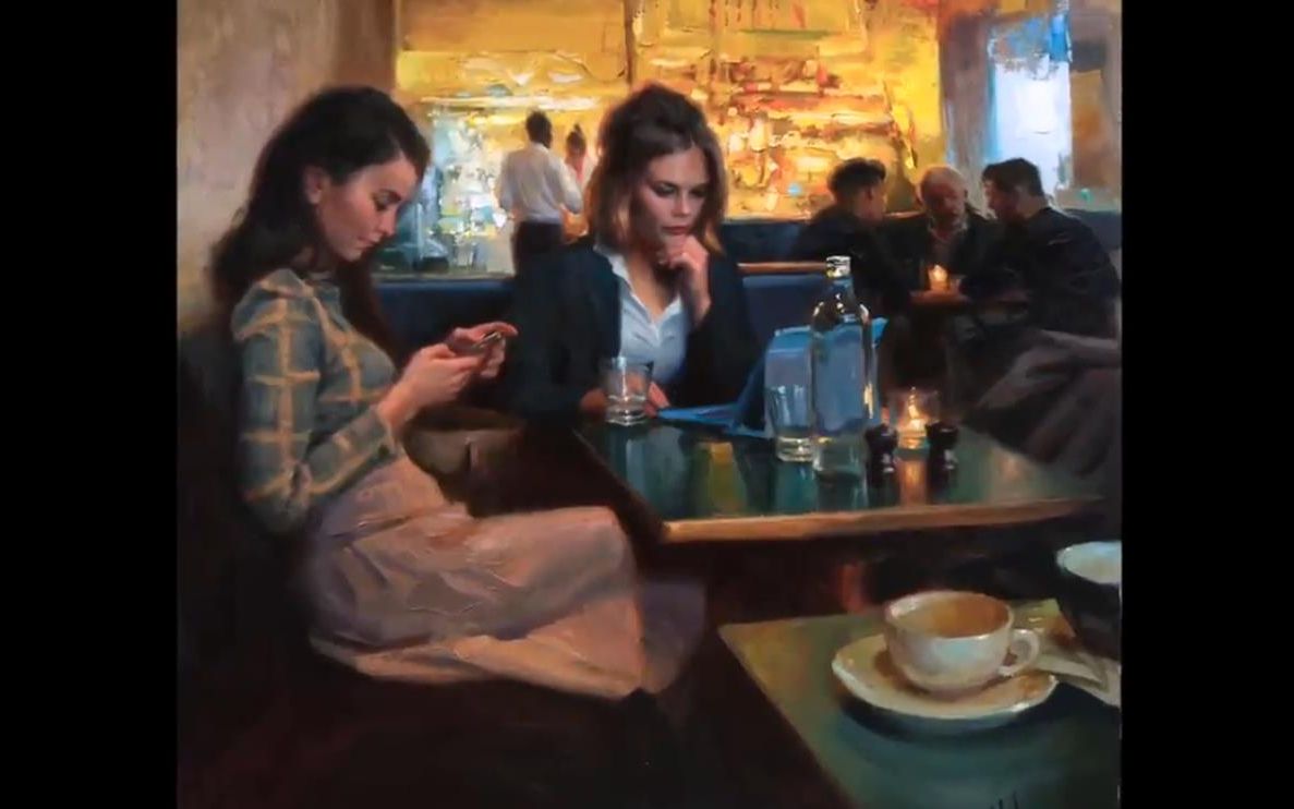 国外印象派油画绘画过程,都是干货。真正的高级灰颜色有没有,还在为...