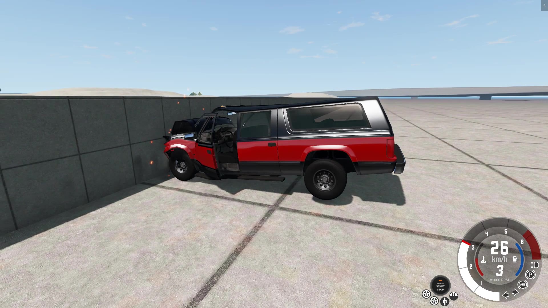 【BeamNG/车祸模拟器】时速180km中的正面碰撞(十倍慢放)