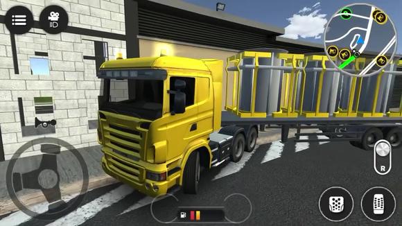 驾驶模拟游戏:重型卡车拖车运输大型液压风扇