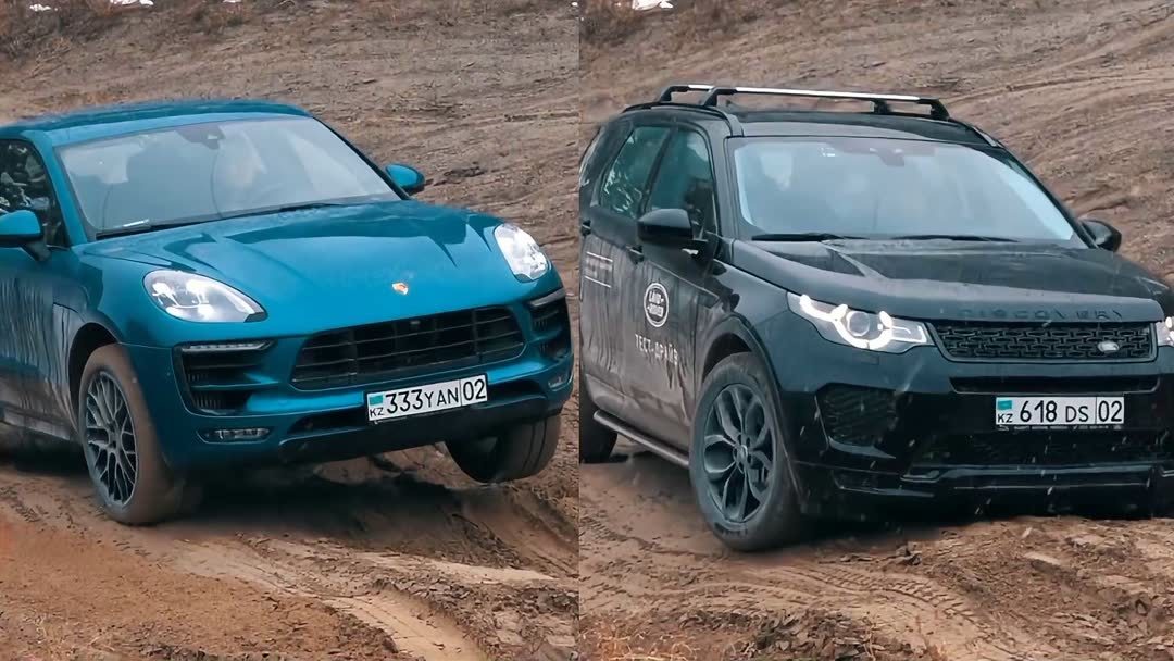 保时捷和路虎的差别有多大?爬坡遇到坑后,彻底现出原形