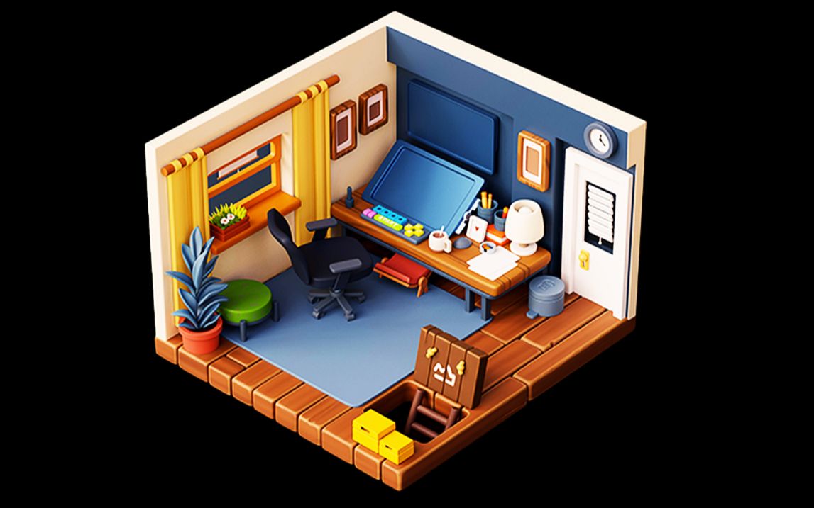 【Maya建模】新手学习案例,小房子场景模型制作,maya零基础入门...