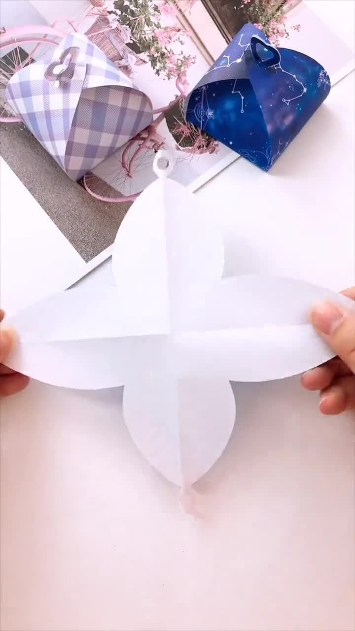 一张纸就能搞定的简单又好看的手工礼物盒