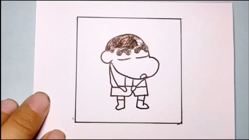 教你快速画简笔画蜡笔小新八