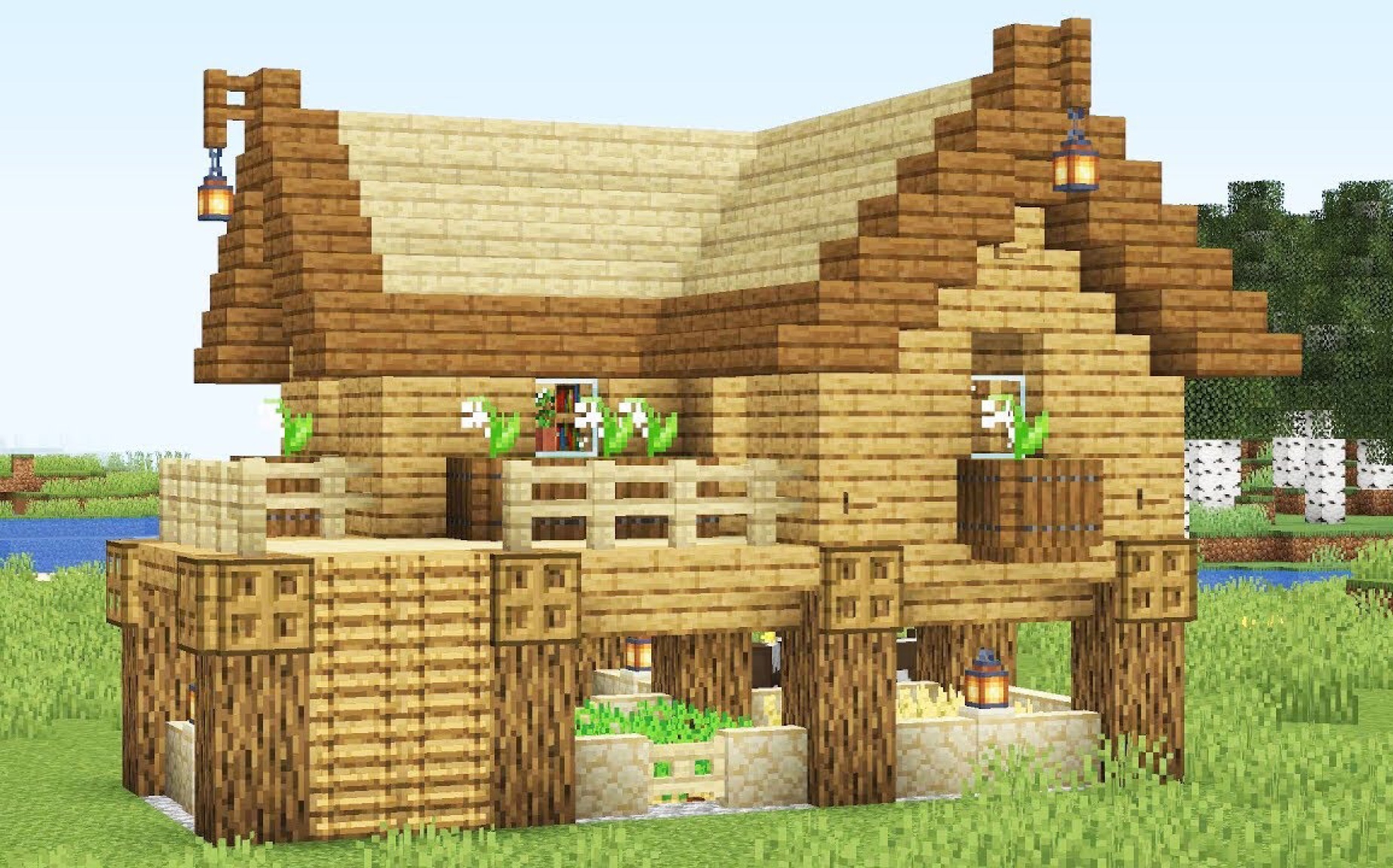 【Skrynnik Dima】我的世界建筑教程—简单的生存小屋