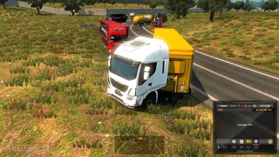 欧洲卡车模拟2:联机是祸,当时把小车撞飞,别提有多爽!