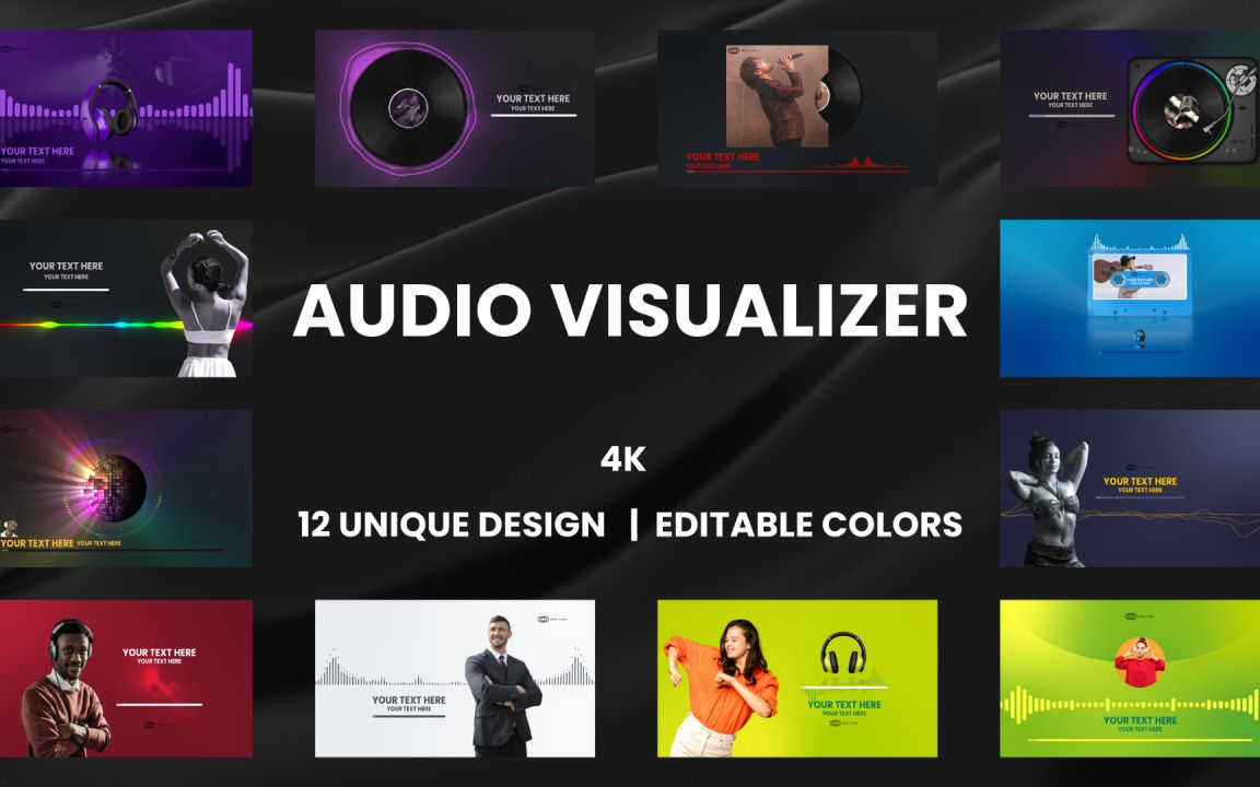 AE模板 | 外观独特设计音频可视化器宣传歌曲视频教程宣传片