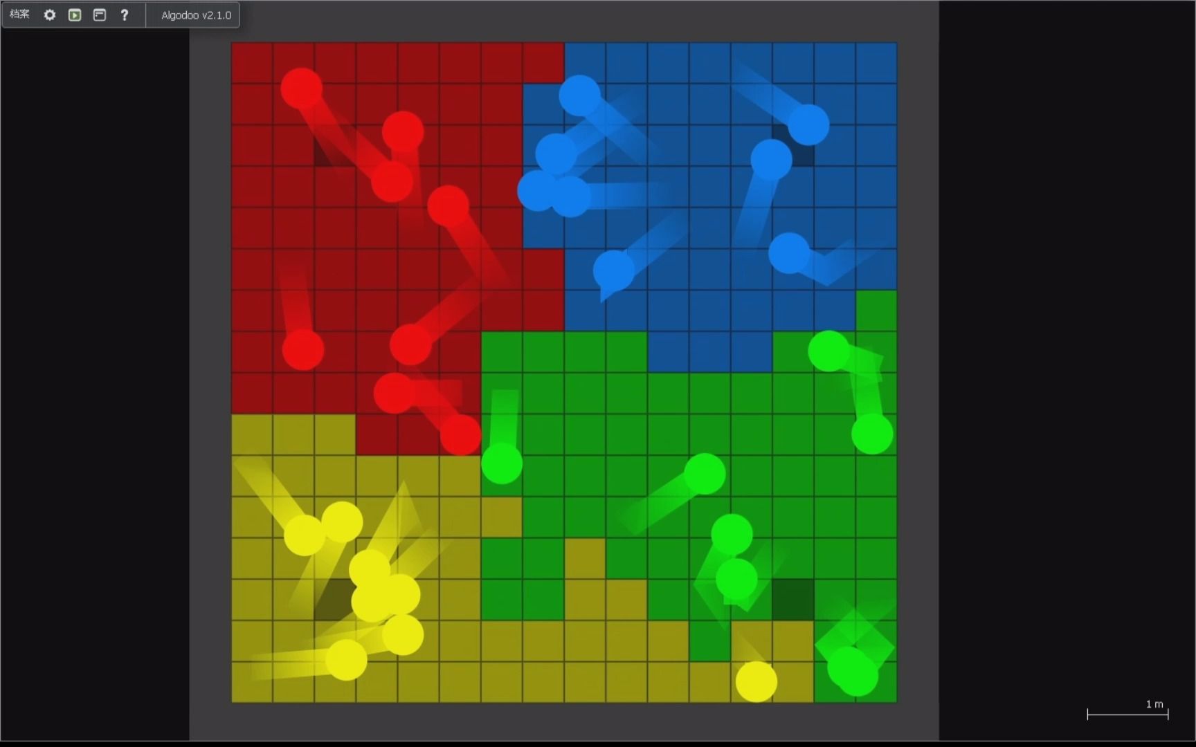 四色小球的碰撞经典领土战争[algodoo]