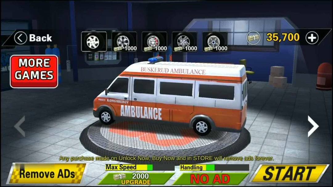 驾驶模拟游戏,驾驶救护车,在城市进行救援任务!