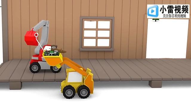 儿童动画,工程车动画-颜料射击